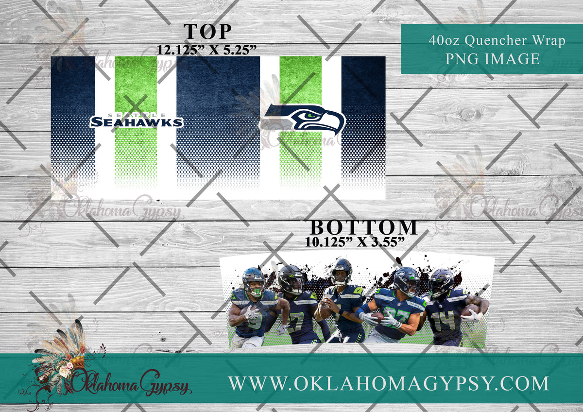 40oz Seahawks Digital File Wraps – Oklahoma Gypsy Designs