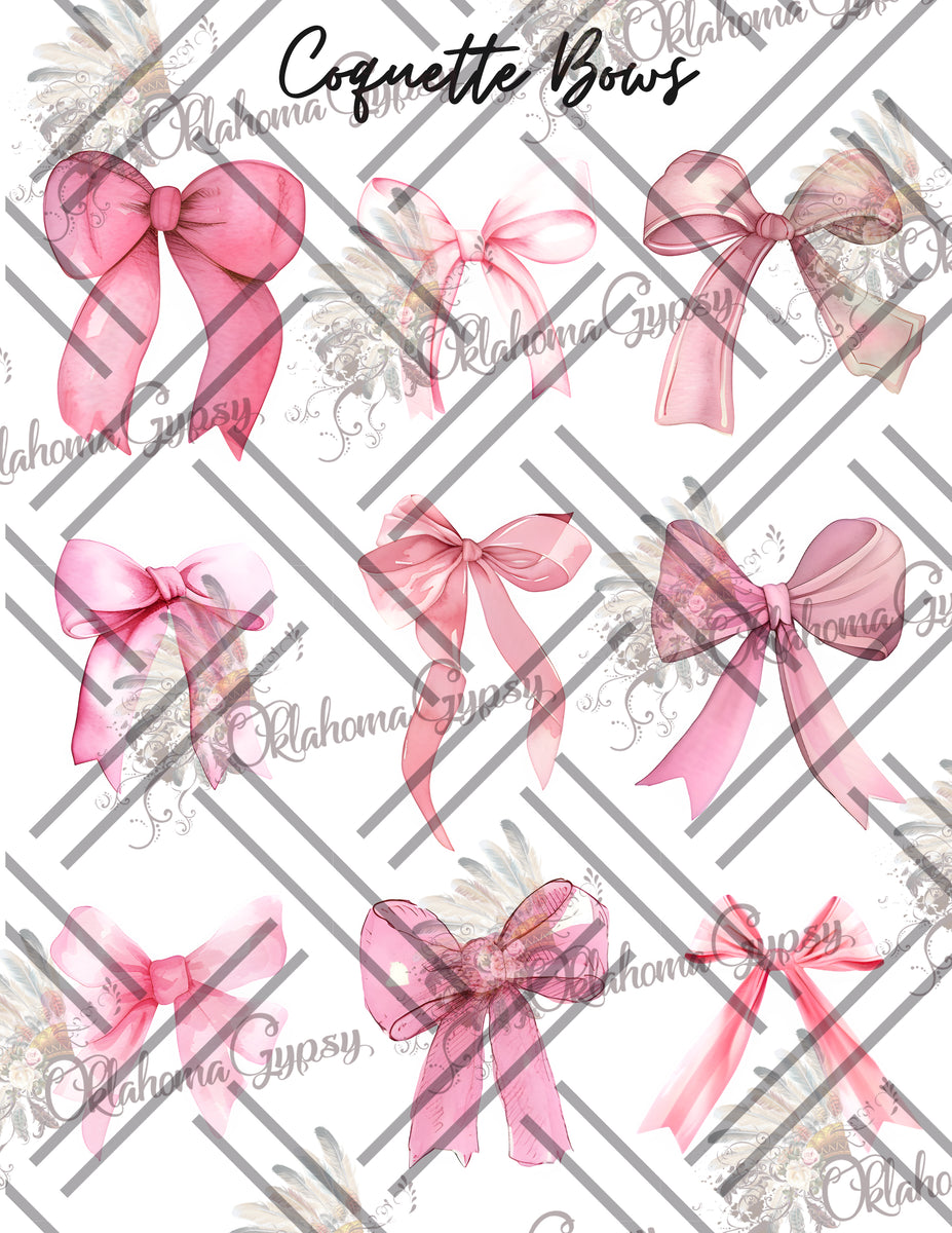 Pink Coquette Bows Sublimation Digital File – Oklahoma Gypsy Designs