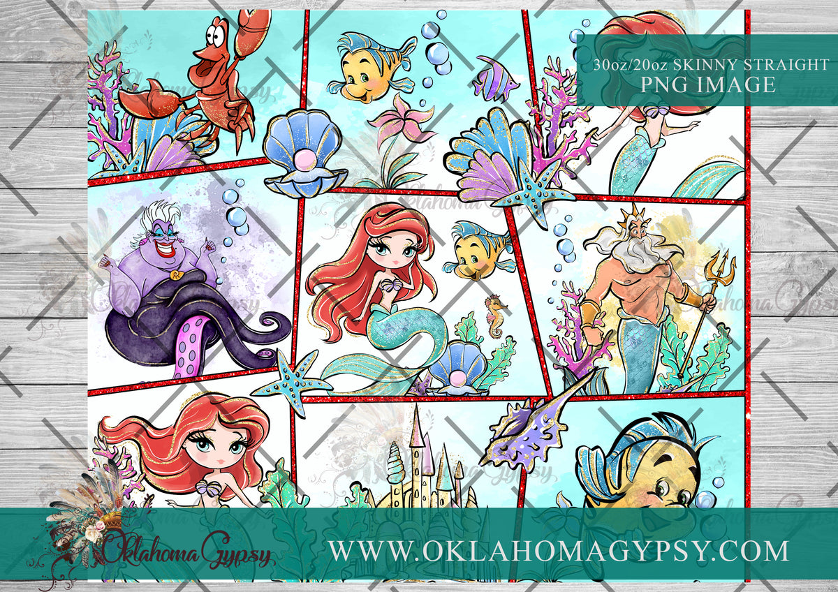 Whimsical Mermaid Ariel Digital File Wraps – Oklahoma Gypsy Designs