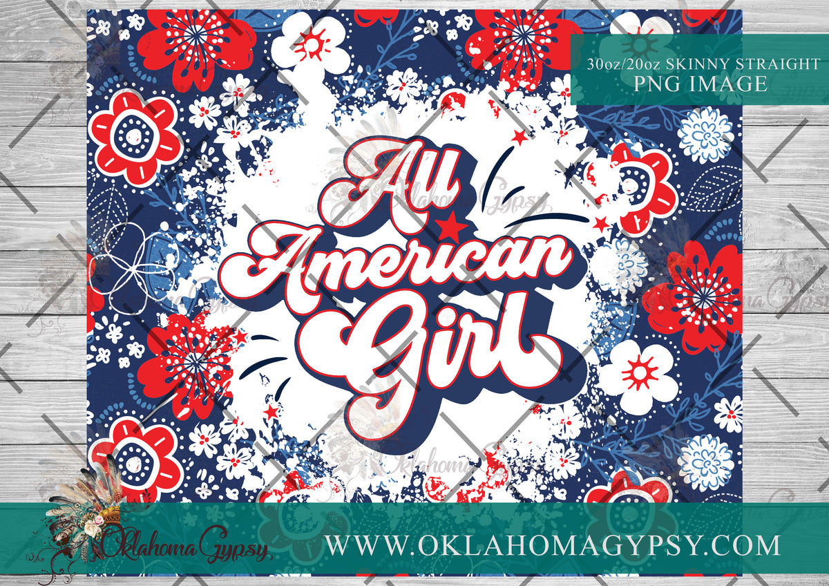 All American Girl Floral Digital File Wraps – Oklahoma Gypsy Designs