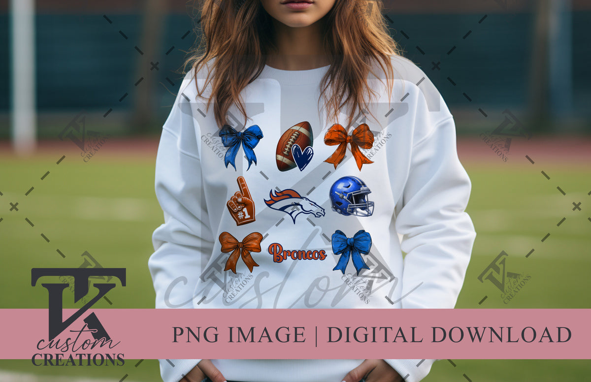 Denver Broncos Coquette Bow Design – Oklahoma Gypsy Designs