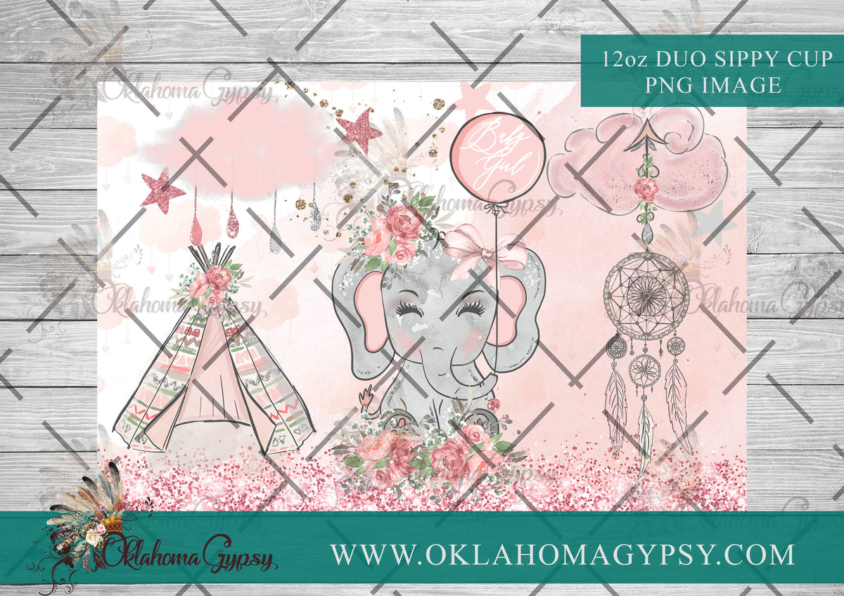 Boho Baby Elephant Digital File Wraps – Oklahoma Gypsy Designs