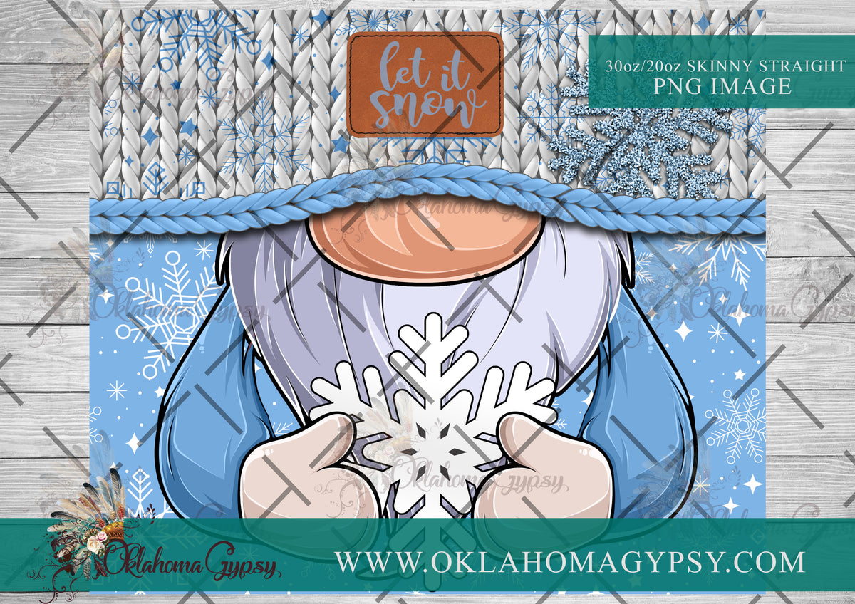 Blue Snowflake Let It Snow Gnome Digital File Wraps – Oklahoma Gypsy ...