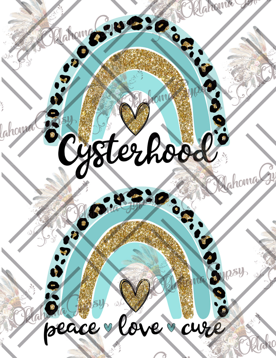 PCOS Cysterhood Peace Love Cure Digital File – Oklahoma Gypsy Designs