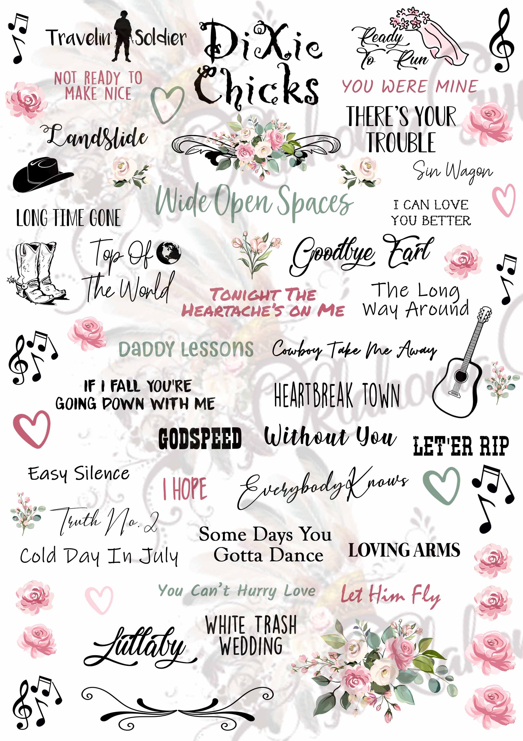 Dixie Chicks Inspired Top Hits Digital File – Oklahoma Gypsy Designs