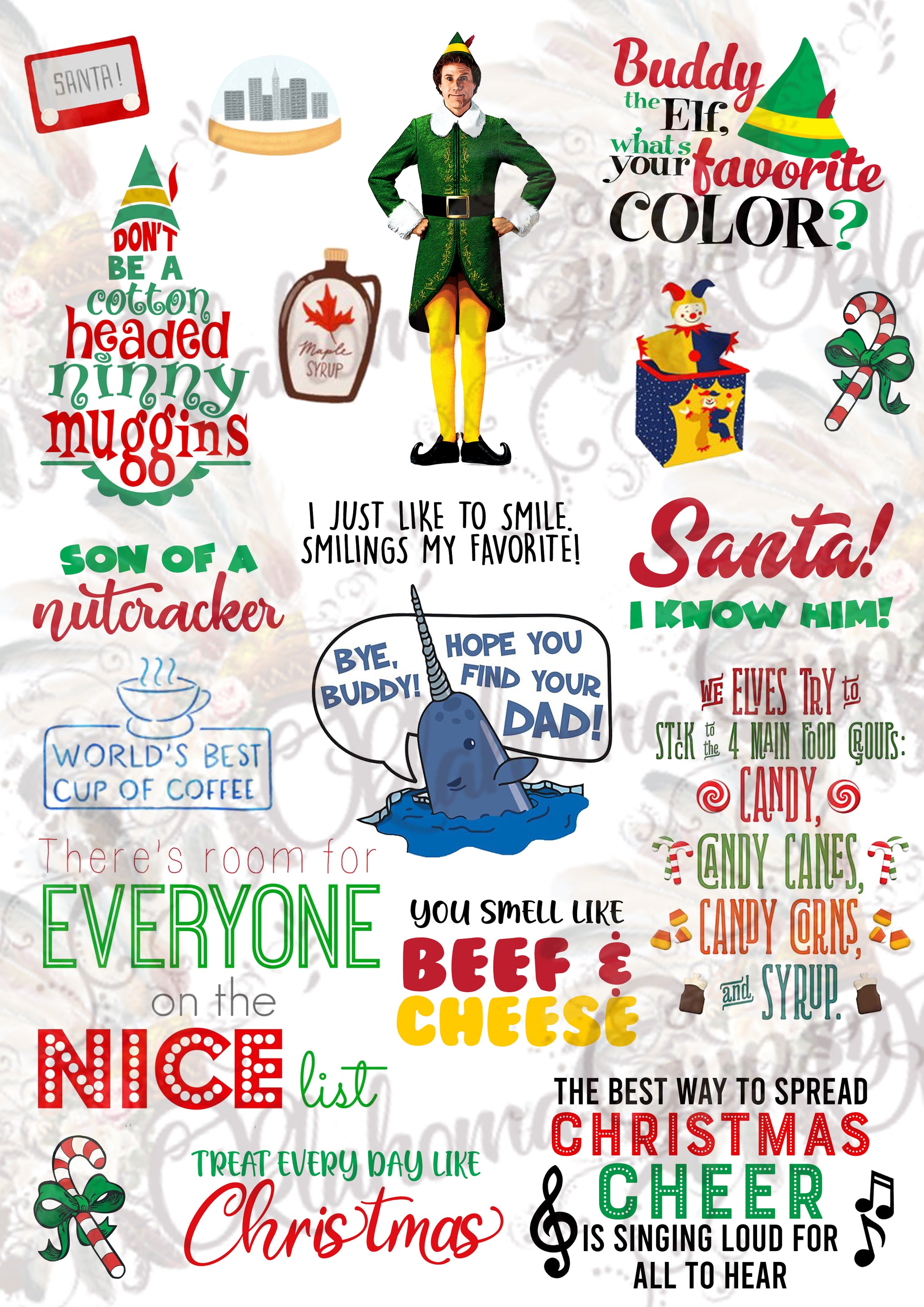Buddy The Elf Inspired Digital File – Oklahoma Gypsy Designs