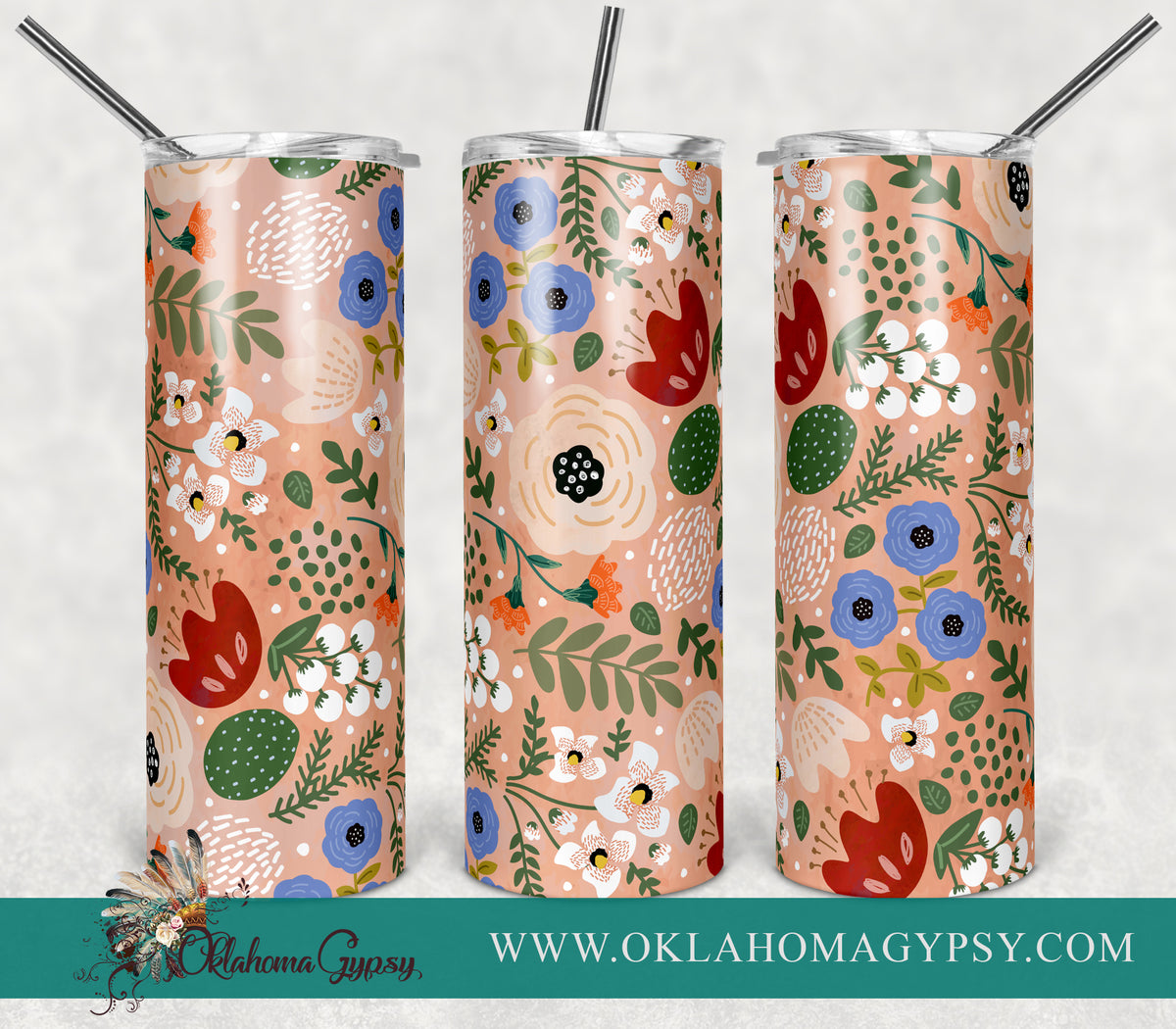 Hand Drawn Floral Digital File Wraps – Oklahoma Gypsy Designs