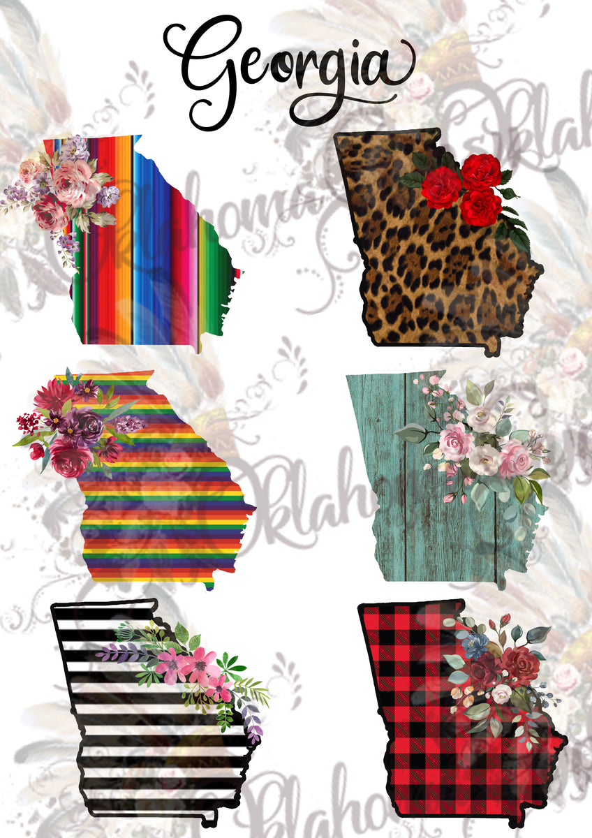 Georgia State Shape ~ Digital File – Oklahoma Gypsy Designs