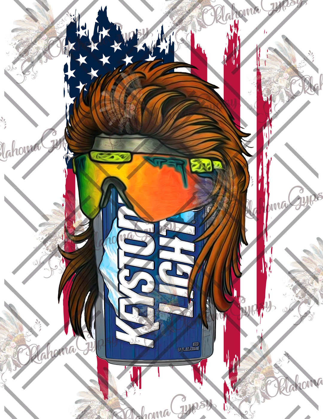 Keystone Light Mullet American Flag Digital File – Oklahoma Gypsy Designs
