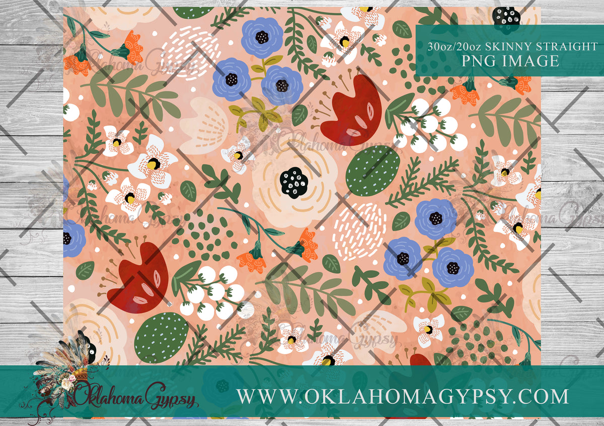 Hand Drawn Floral Digital File Wraps – Oklahoma Gypsy Designs