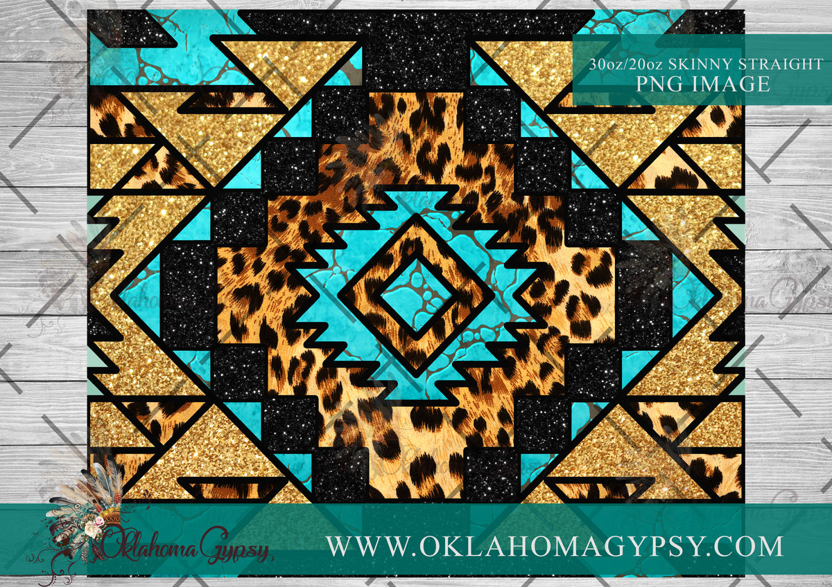 Western Glitter Aztec Digital File Wraps – Oklahoma Gypsy Designs