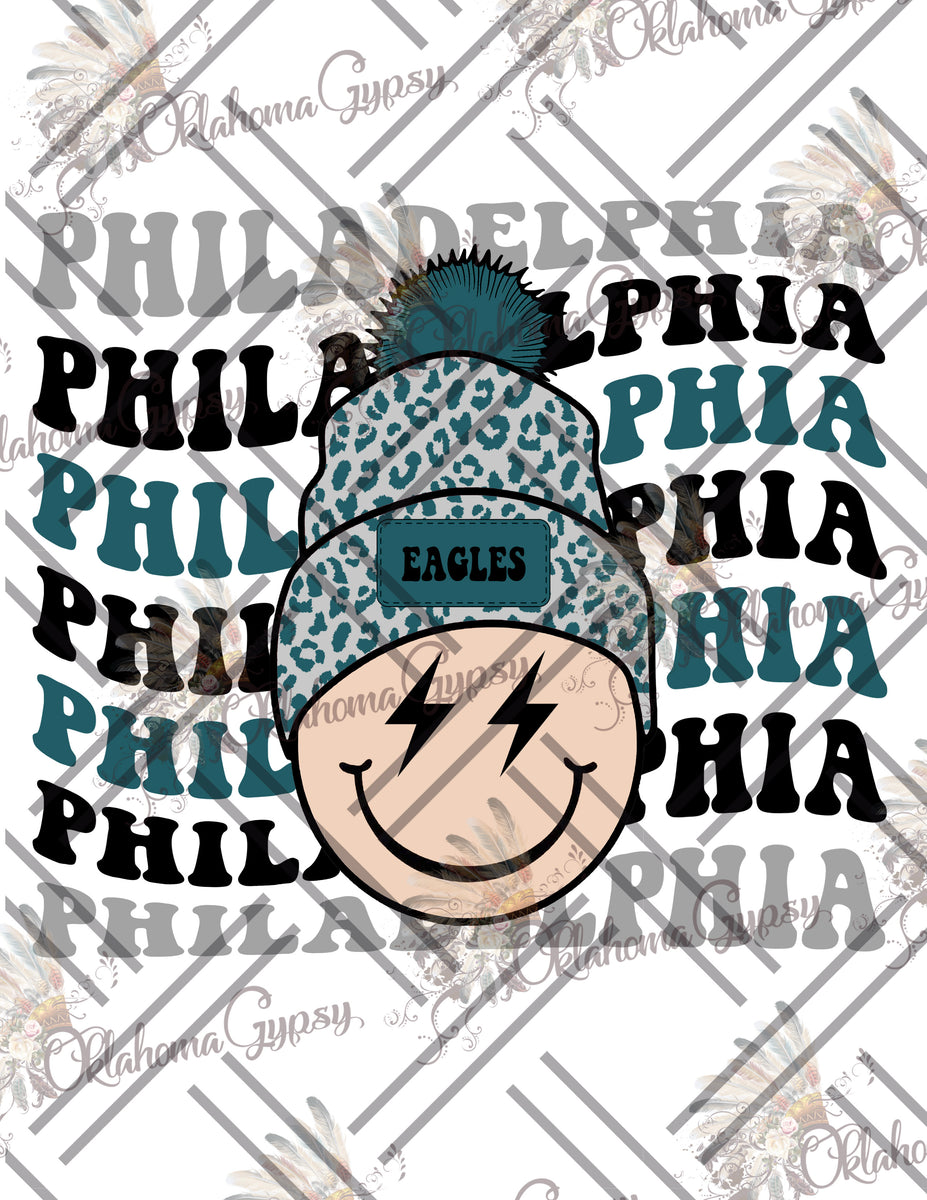 Philadelphia Eagles Smiley Face Digital File – Oklahoma Gypsy Designs