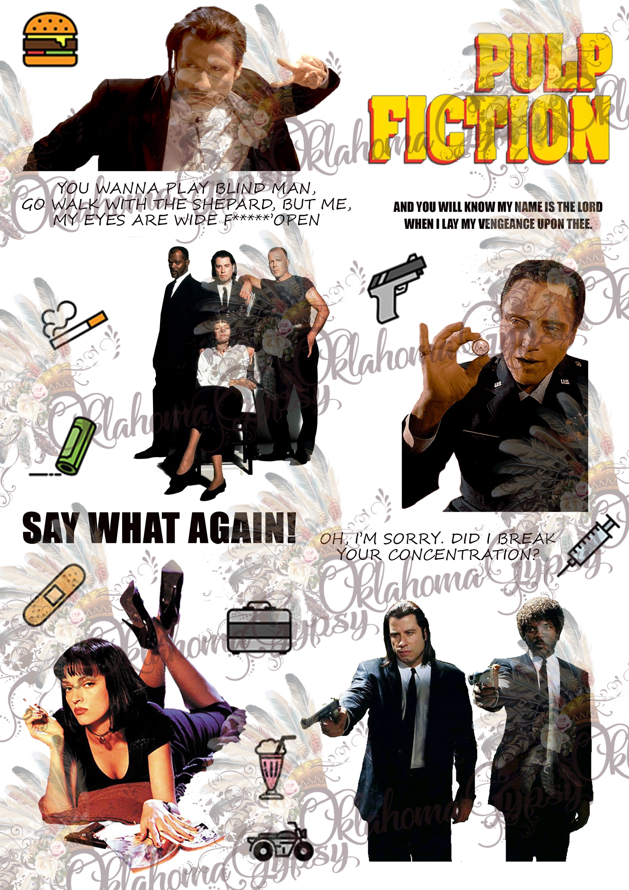 Pulp Fiction Inspired Digital File – Oklahoma Gypsy Designs