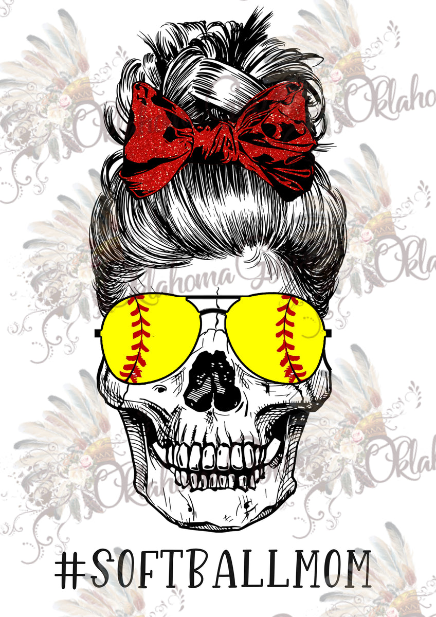 Skeleton Softball Mom Digital File – Oklahoma Gypsy Designs