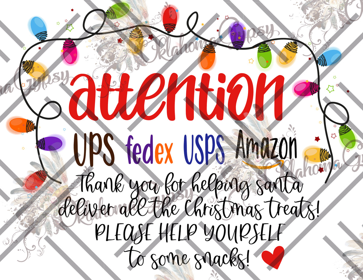 Thank you UPS, FedEx, USPS & Amazon Christmas Deliveries Digital File ...