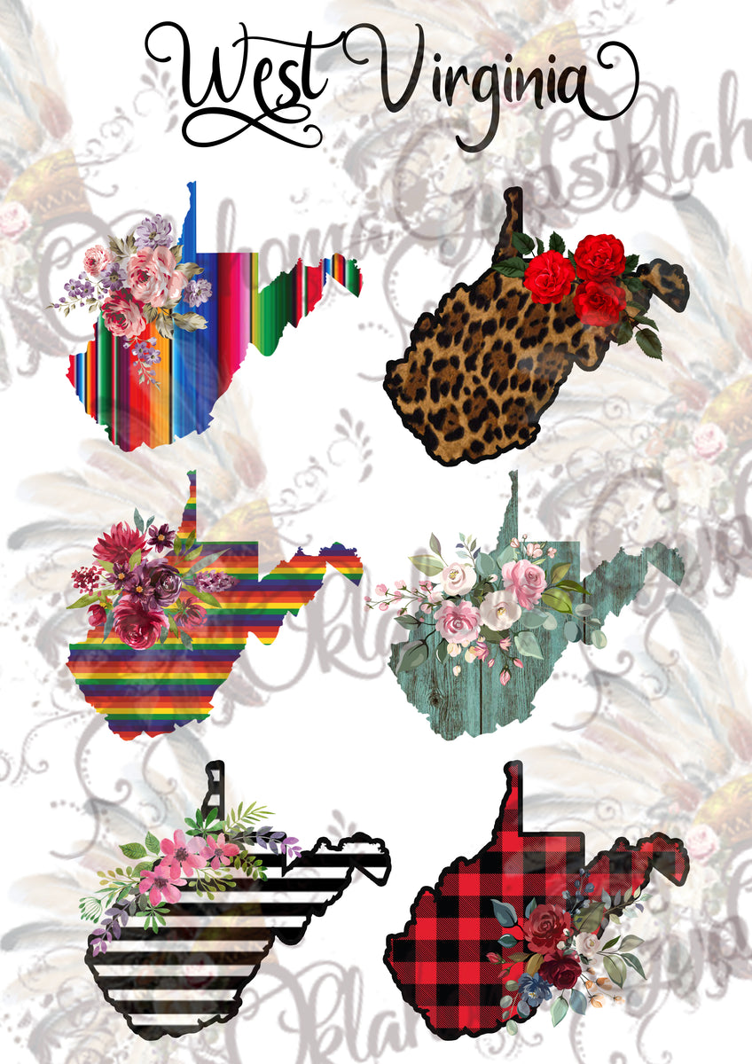 West Virginia State Shape ~ Digital File – Oklahoma Gypsy Designs